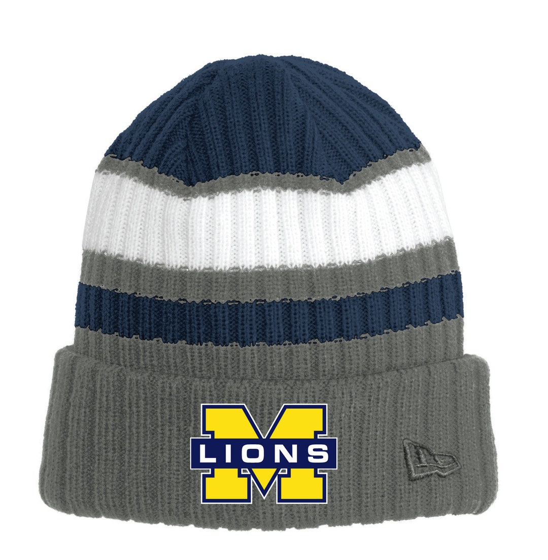 Mckinney High School Lions M Lions New ERA Beanie ---white, Gray & Blue ...