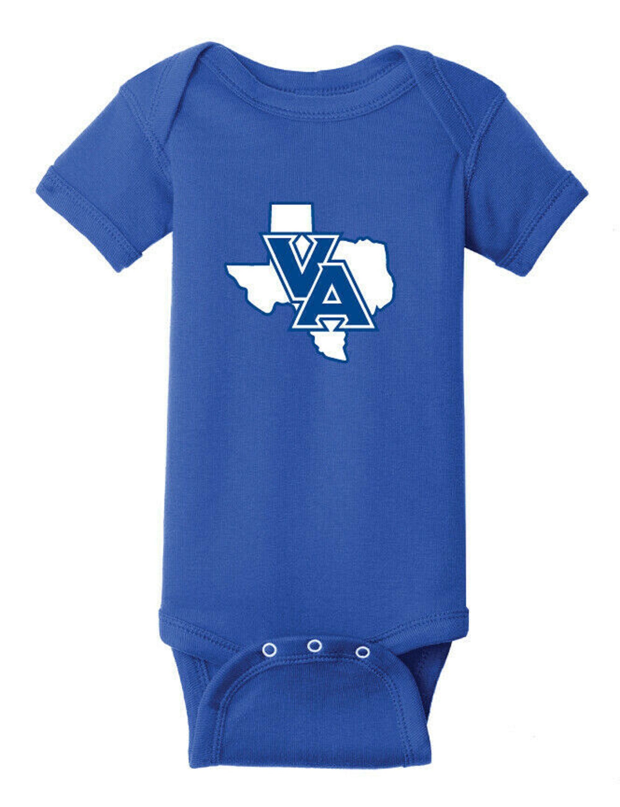 Van Alstyne High School Panther Big VA Texas Logo Onesie ---royal Blue ...