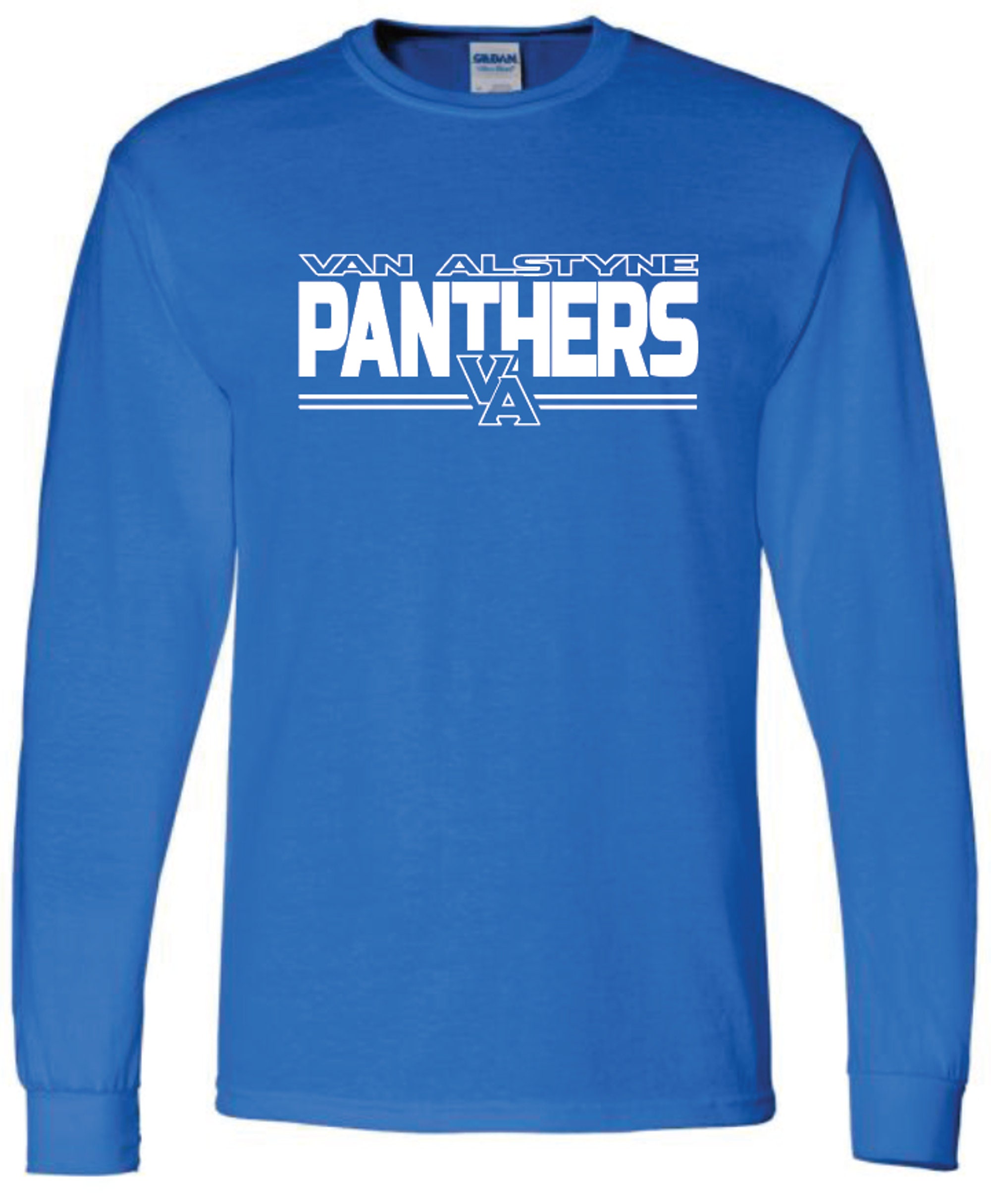 Van Alstyne High School VA Panthers Block T-shirt ....short or Long ...