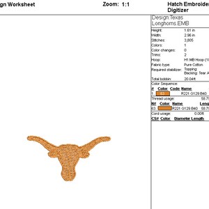 Texas Longhorn Head Embroidery Digitizer File - Etsy