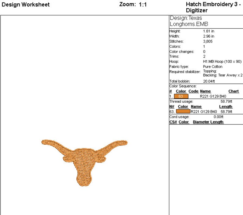 Texas Longhorn Head Embroidery Digitizer File - Etsy