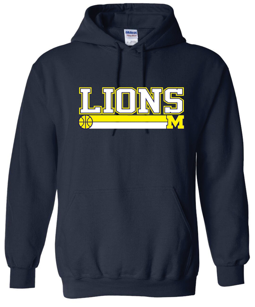 Mckinney High School Lions Old School Basketball Hoodie ---navy Blue - Etsy