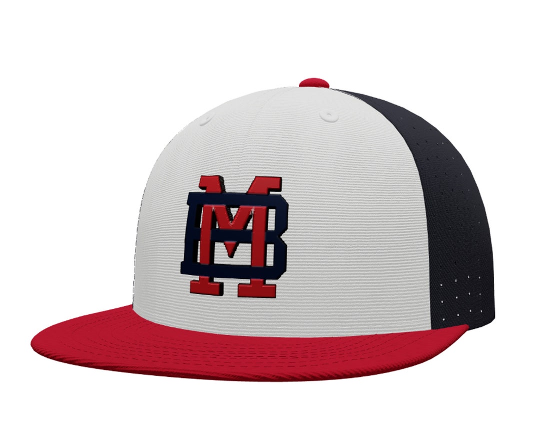 Mckinney Boyd High School Broncos MB Logo Perforated Flex-fit Hat white ...