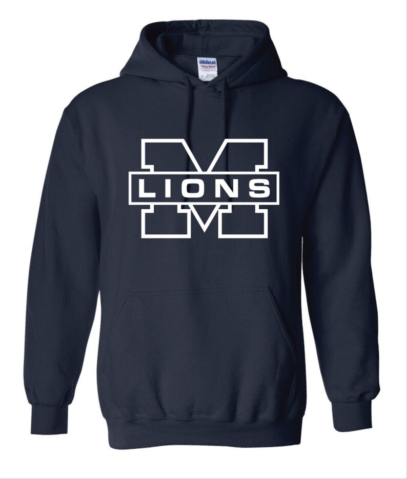 Mckinney High School Lions Big M Bar White Ink M Crew Sweatshirt or ...