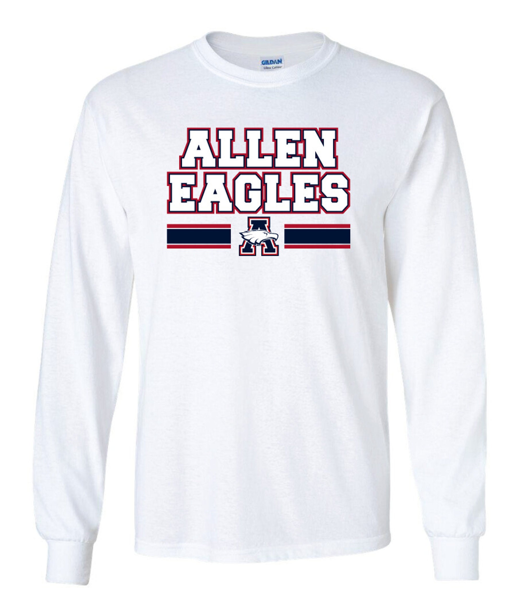 Allen High School Allen Eagles Logo Bar T-shirt ....short or Long ...