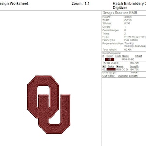 Oklahoma Sooners OU Logo Embroidery Digitizer File - Etsy
