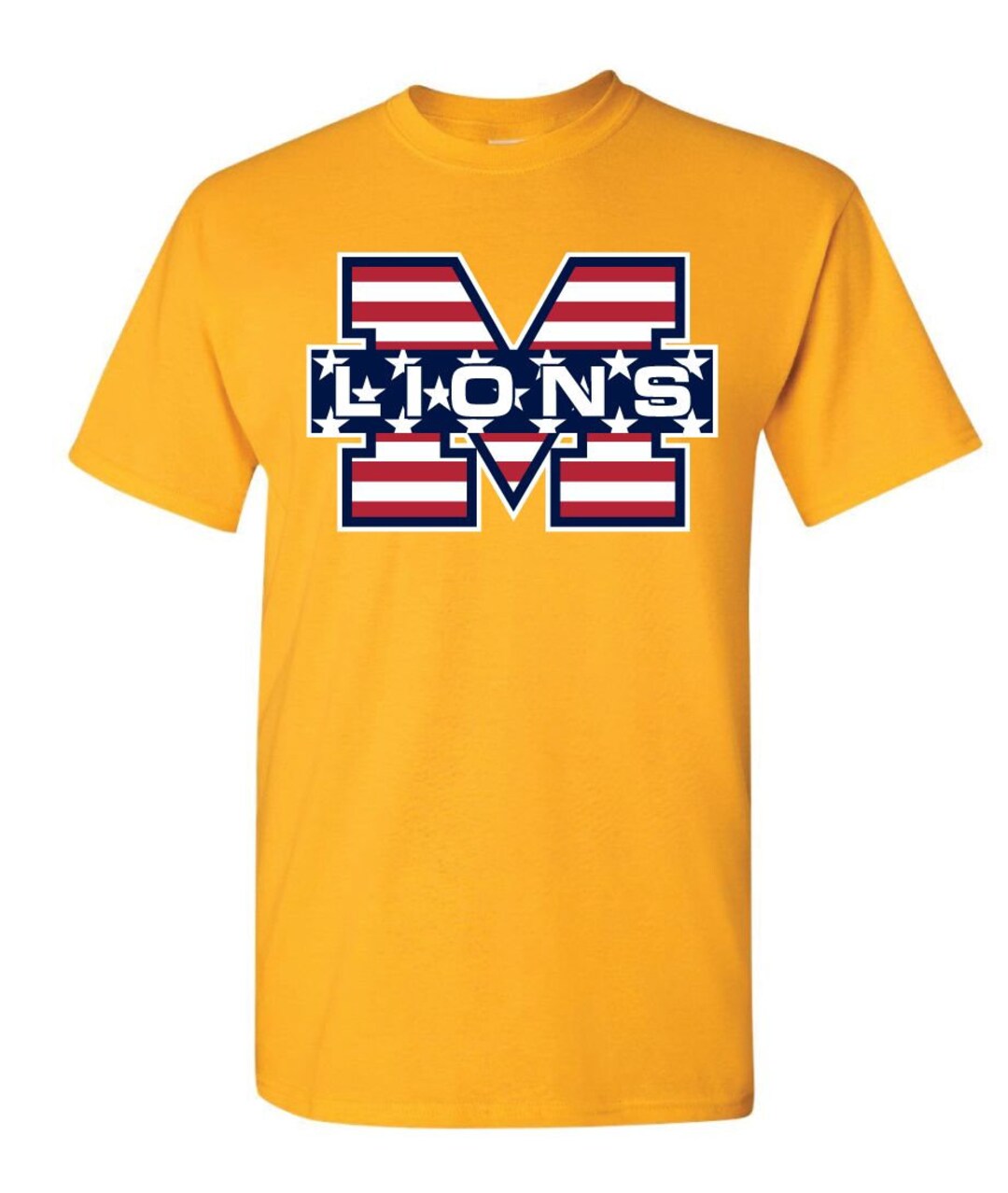 Mckinney High School Lions Big M USA Flag Logo Tshirt ---8 Colors - Etsy