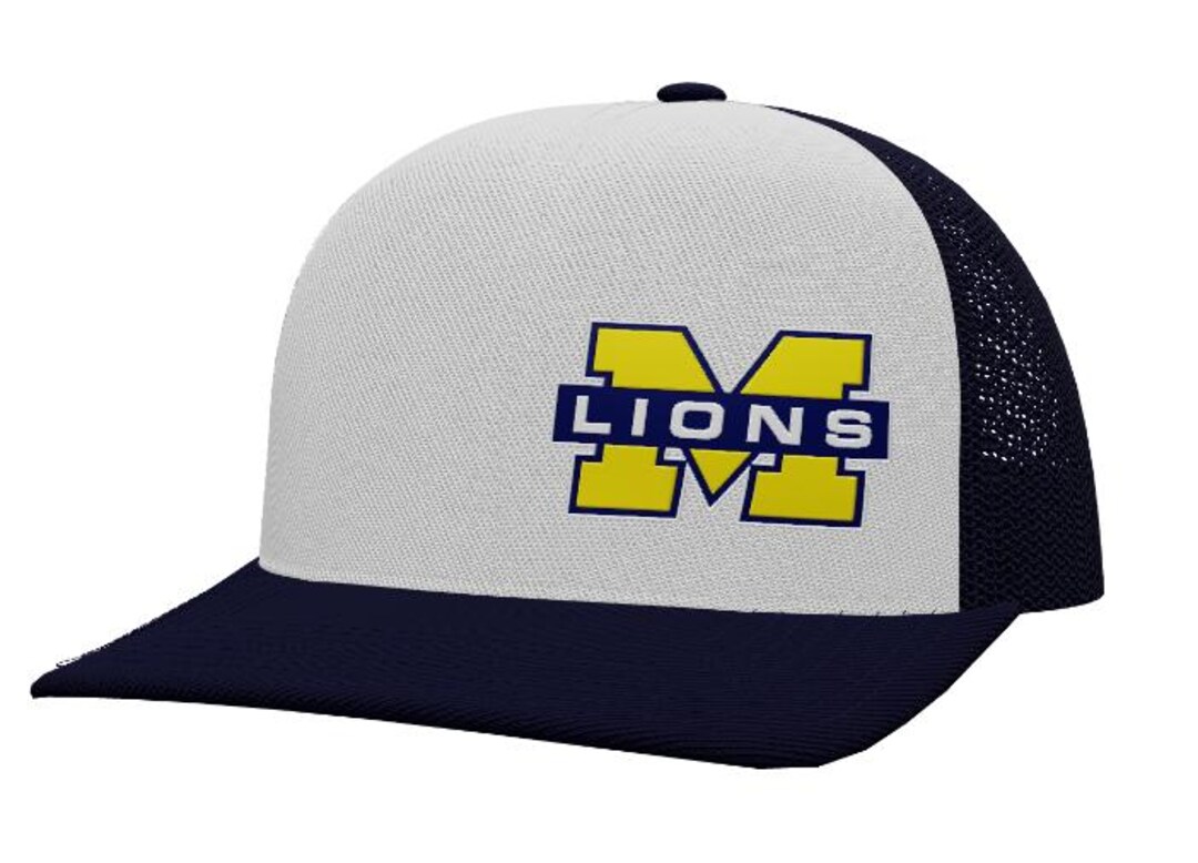 Mckinney High School Lions M Lions Offset Trucker Snapback Hat ---white ...