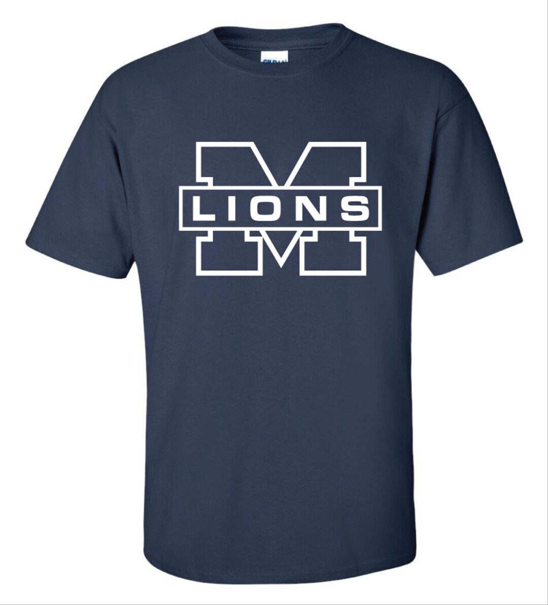 Mckinney High School Lions Big M Bar White Ink M T-shirt ....short or ...