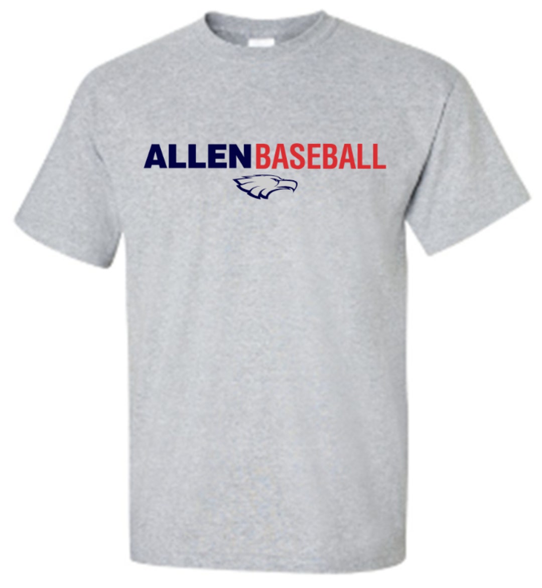 Allen High School Baseball Eagle Head Clean Lines Tshirt ---light Gray ...