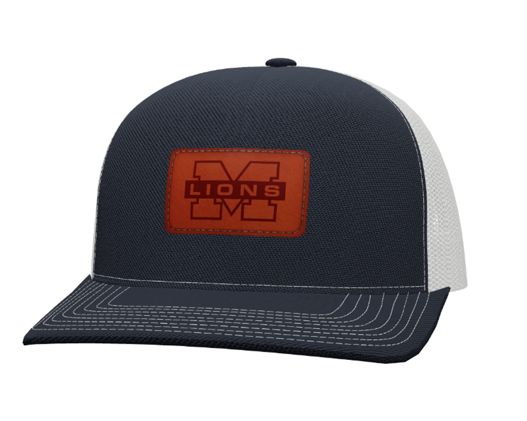 Mckinney High School Lions Leather Patch Snapback Hat ---blue & White ...