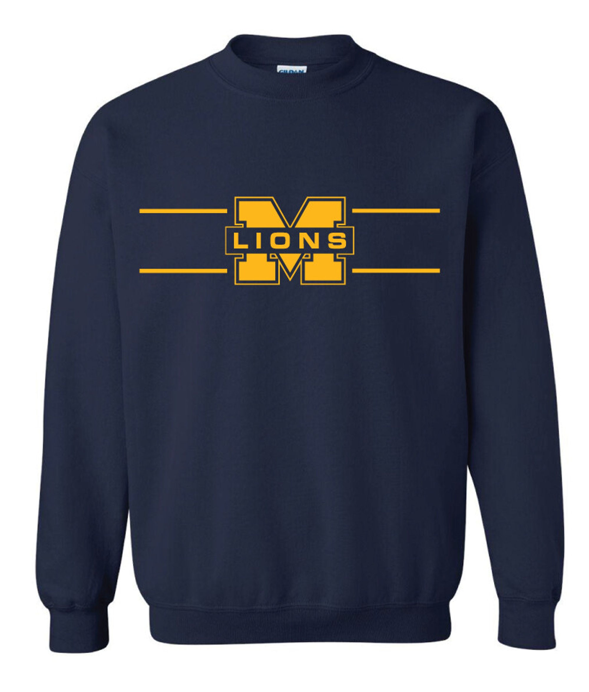 Mckinney High School Lions M Lions Logo Lines -hoodie or Crew ...