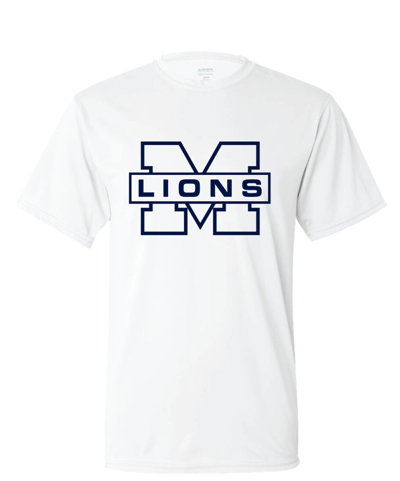 Mckinney High School Lions Big M Bar Blue Ink M T-shirt ....short ...