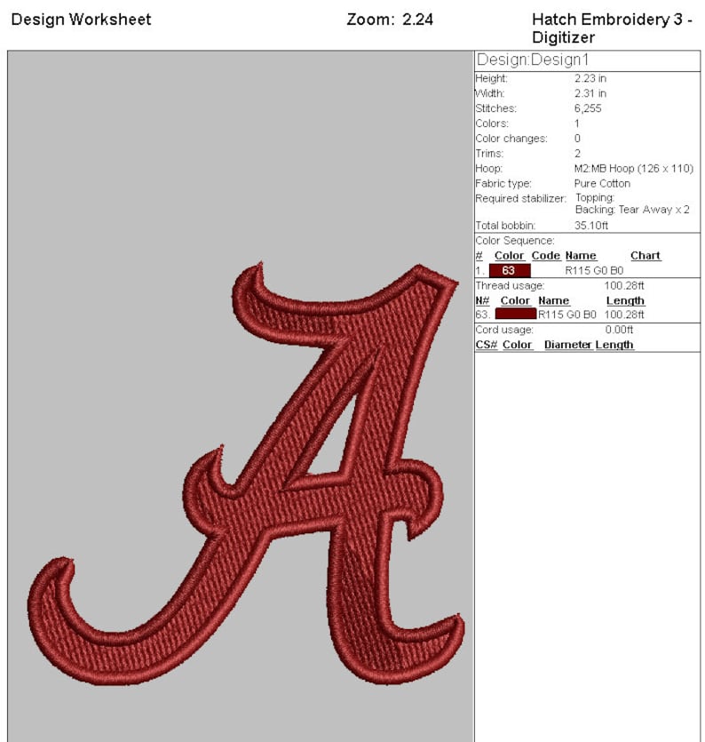 Alabama Crimson Tide A Logo Embroidery Digitizer File - Etsy