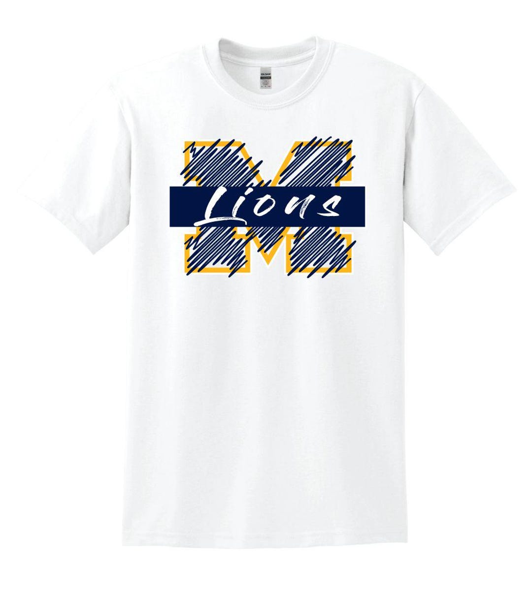 Mckinney High School Lions Big M Sketched Logo T-shirt --short Sleeve ...