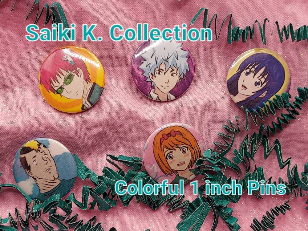 Saiki K. 1 Inch Anime Pin Back Buttons WITH FREE STICKER - Etsy
