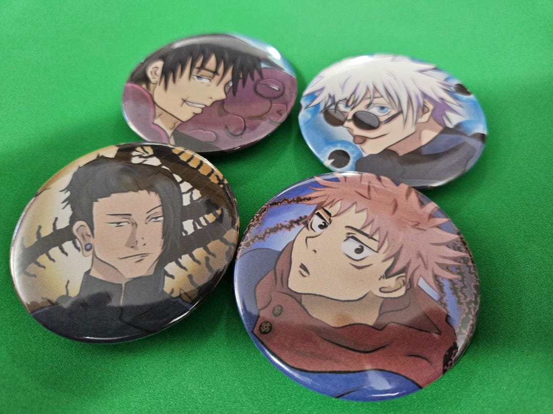 JJK Sorcerer Pin Back Buttons 2.25 Inch W/ FREE Sticker - Etsy