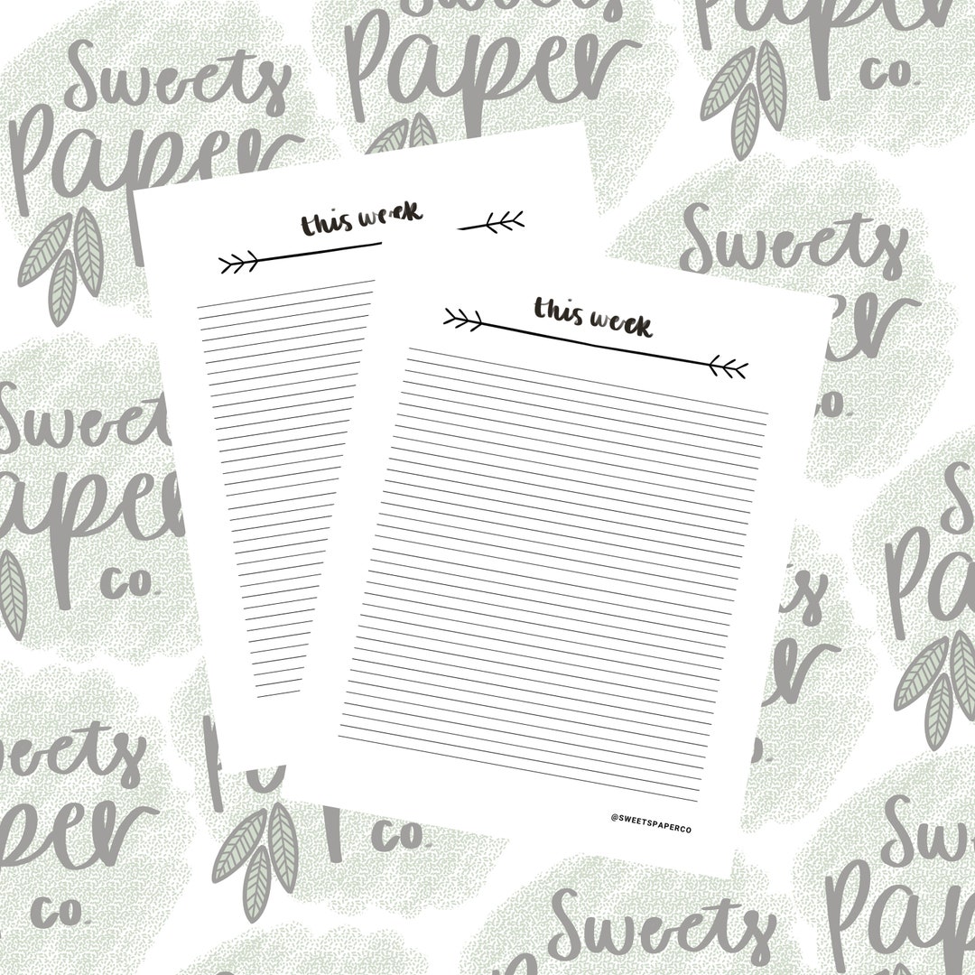 This Week List Printable, This Week, Lined Printable, 8.5x11 Printable ...