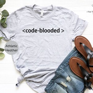 Code-blooded Shirt, Funny Code Programmer IT Tshirt, Coder Shirt, Computer Science Shirt, Geek ...