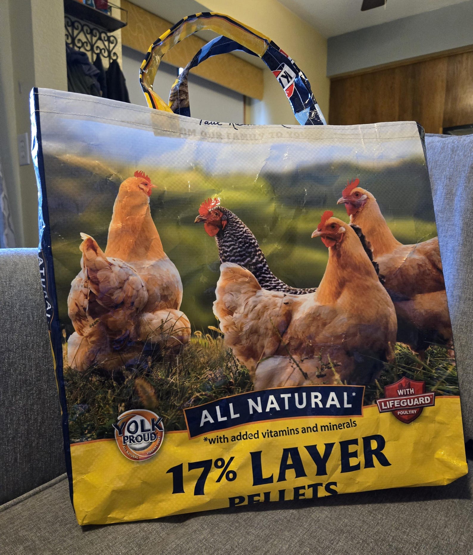 Recycled Upcycled Feed Bag Tote Market Bag Kalbach 17% Layer Pellets ...