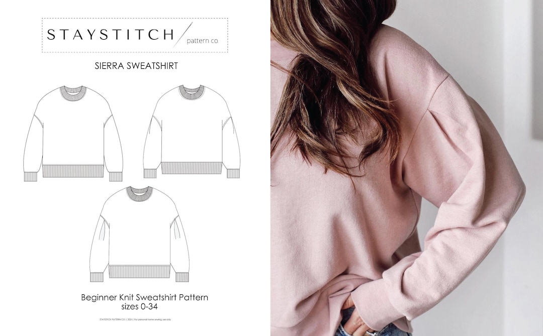 Sierra Sweatshirt Sewing Pattern - Etsy