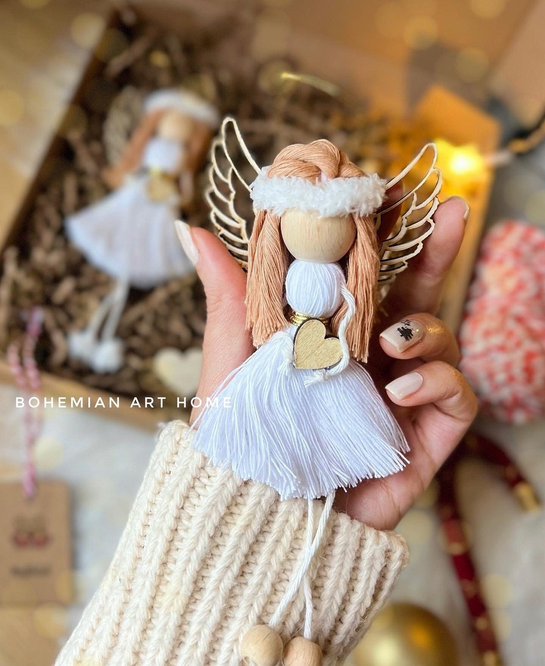 Christmas Macrame Angel, Macrame Angel Ornament, Macrame Angel, Angel ...