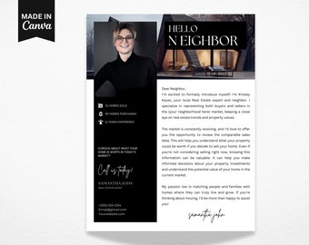 Real Estate Introduction Flyer | Realtor Hello Neighbor Letter ...