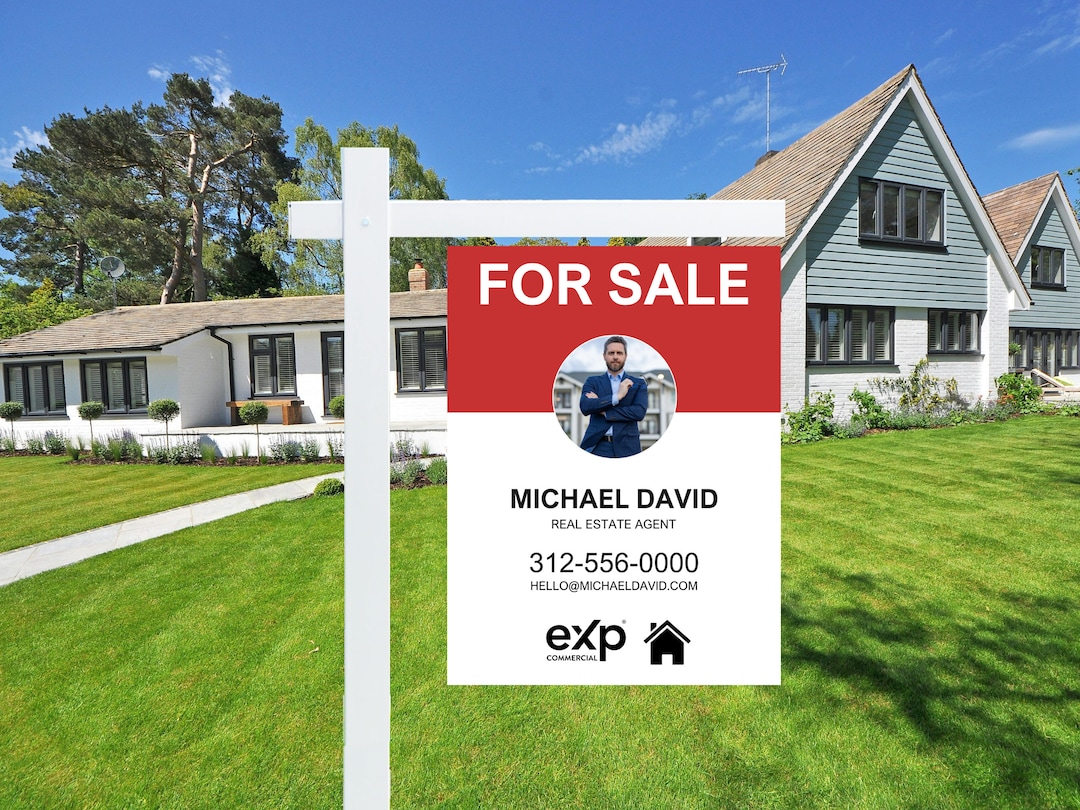 Real Estate Sign, for Sale Sign, Custom Sign, Modern for Sale Yard Sign ...