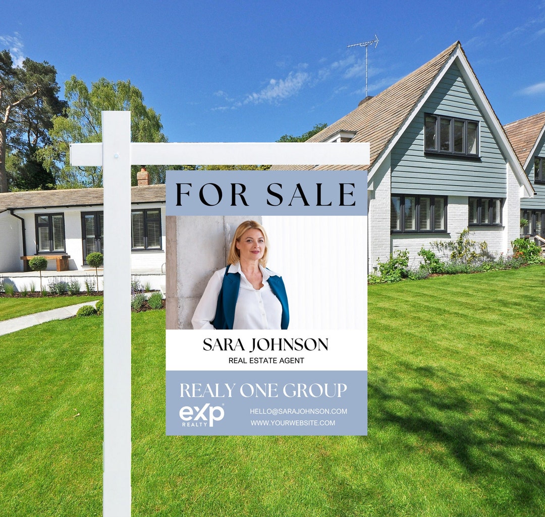 Real Estate Sign, for Sale Sign, Custom Sign, Modern for Sale Yard Sign ...