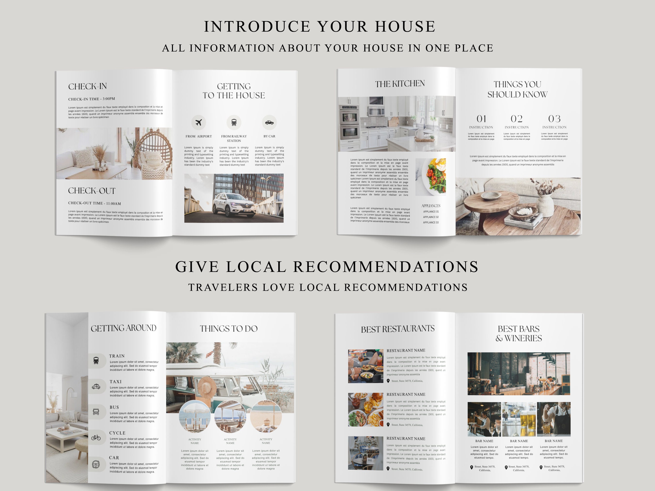 Modern Airbnb Welcome Book Template Printable Airbnb Guidebook Short ...