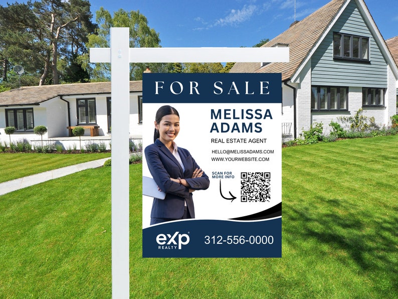Blue Real Estate Yard Sign Template | Realtor Open House Sign | for ...