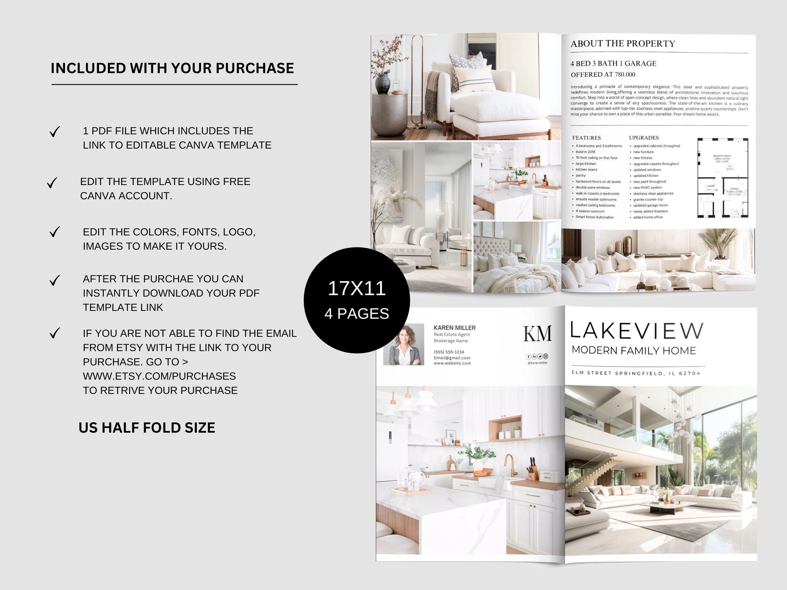 Luxury Real Estate Brochure | Property Listing | Feature Sheet | Canva ...