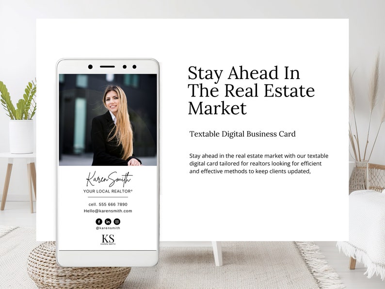 Digital Business Card Canva Template | Business Card | Real Estate ...