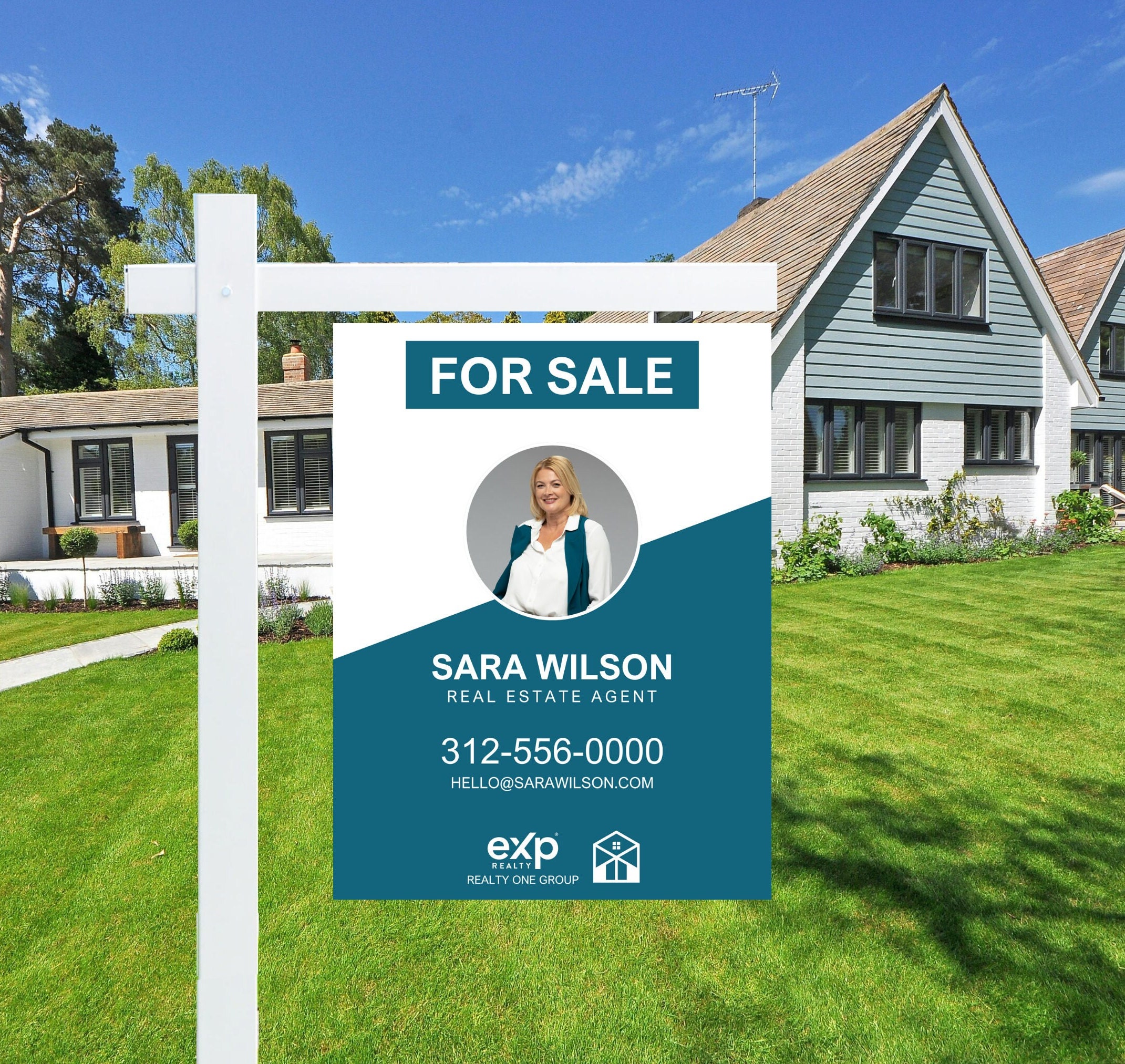 Real Estate Sign, for Sale Sign, Custom Sign, Modern for Sale Yard Sign ...