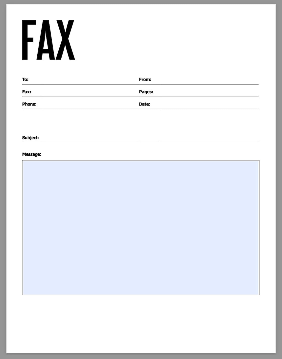 Professional Fax Cover Sheets | Printable Templates for Business Use - Etsy