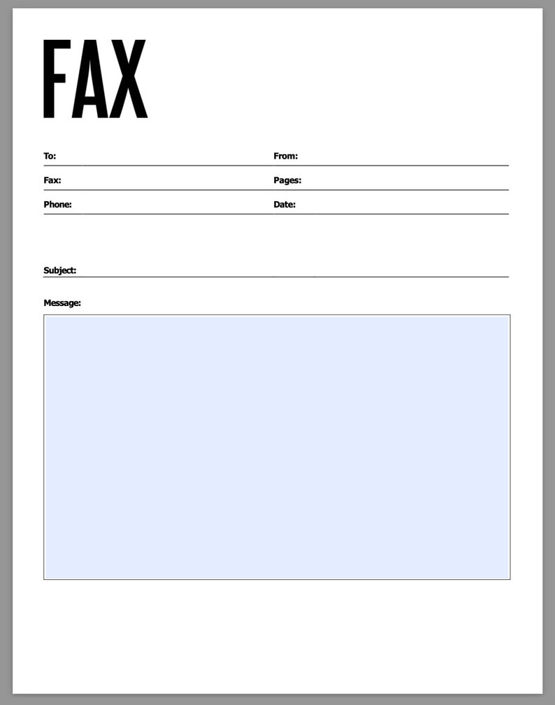 Professional Fax Cover Sheets | Printable Templates for Business Use - Etsy