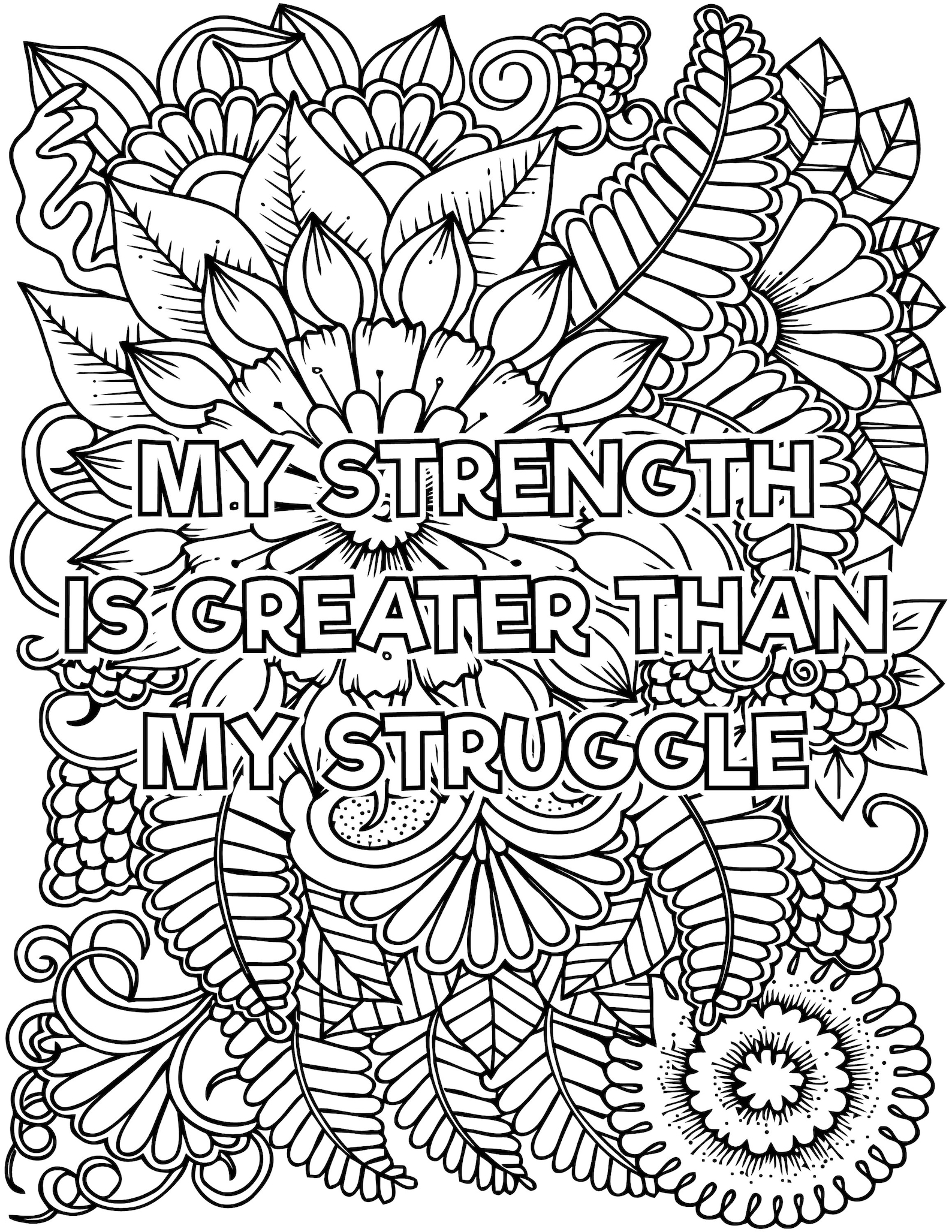 Colouring pages Mandala daily affirmations | Etsy