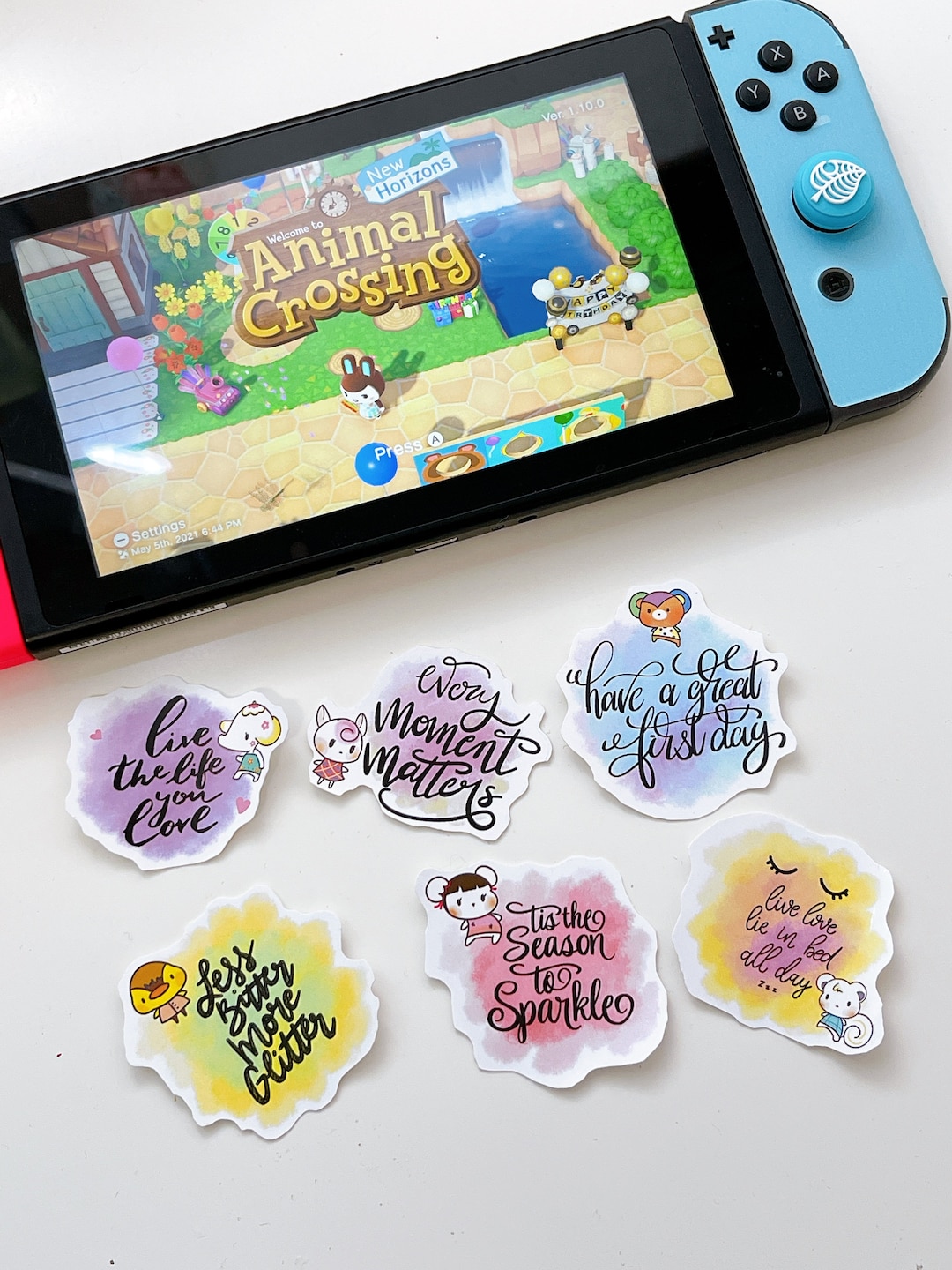 ACNH Inspired Hand Lettering Sticker Set set of 6 With Gift Packaging ...