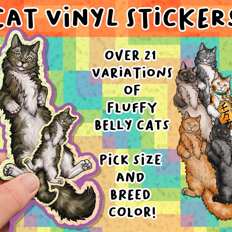 Belly Cat Stickers - Etsy