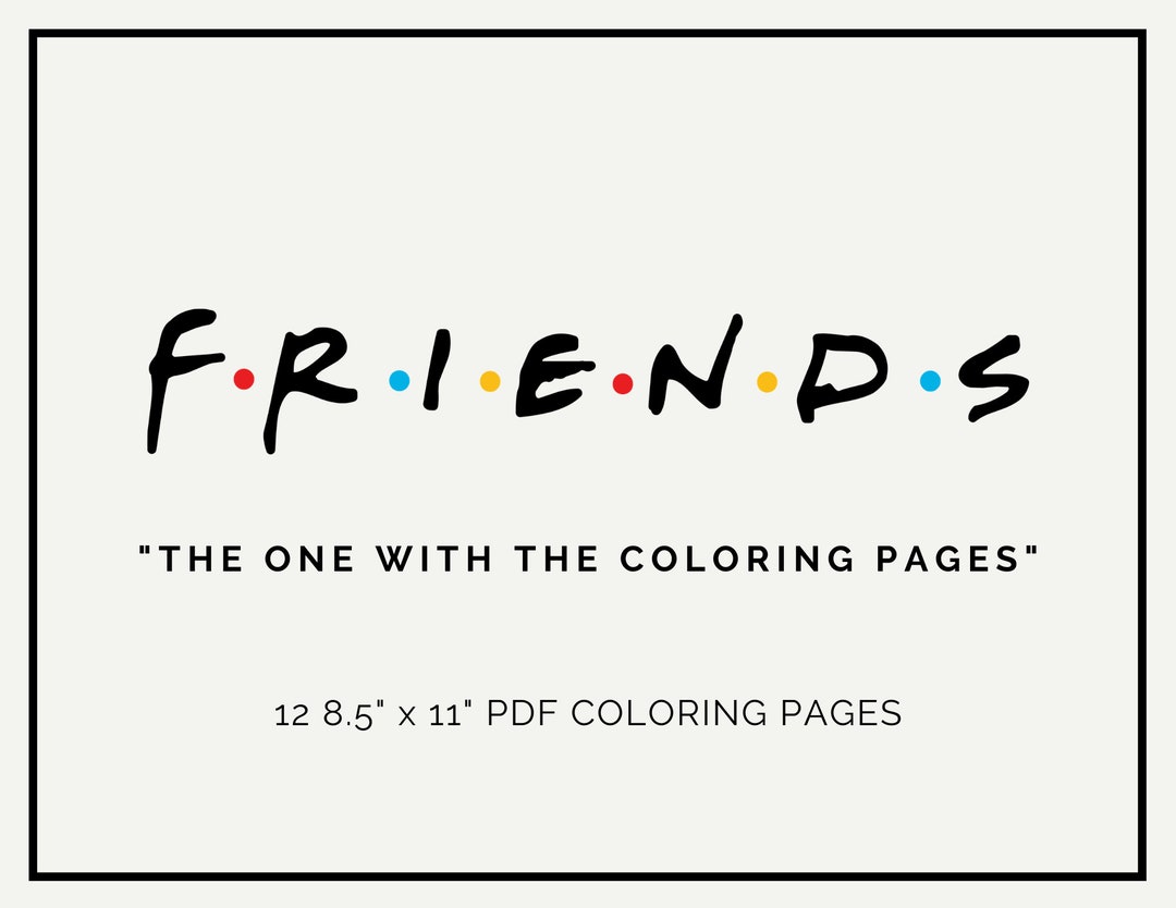 FRIENDS Coloring Pages - Etsy