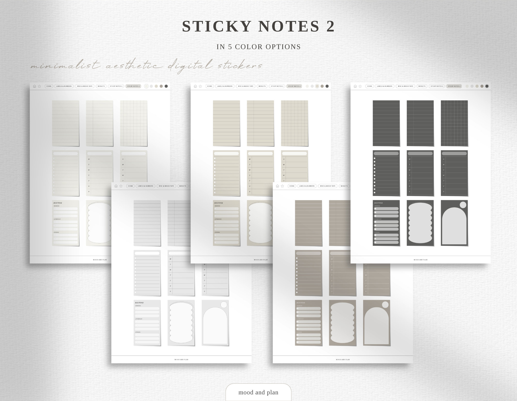 Minimalist Aesthetic Digital Stickers Digital Planner Stickers for ...