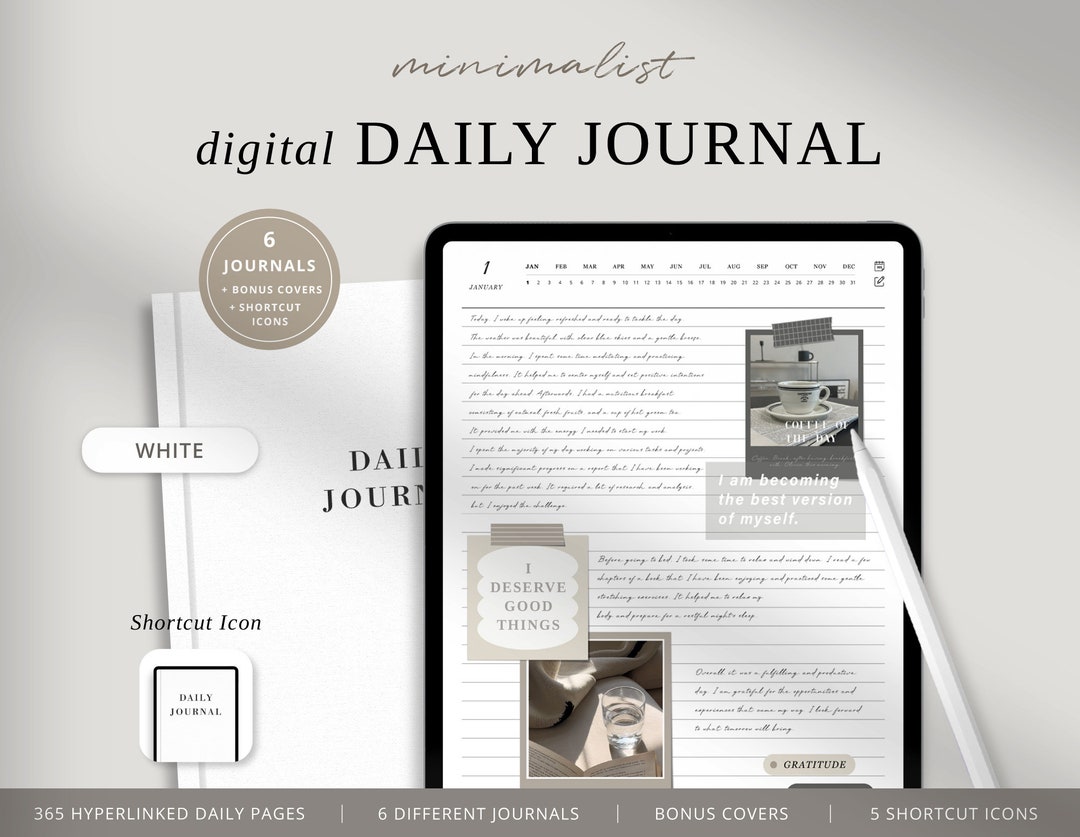 Digital Daily Journal, Minimalist Digital Journal, Aesthetic Digital ...