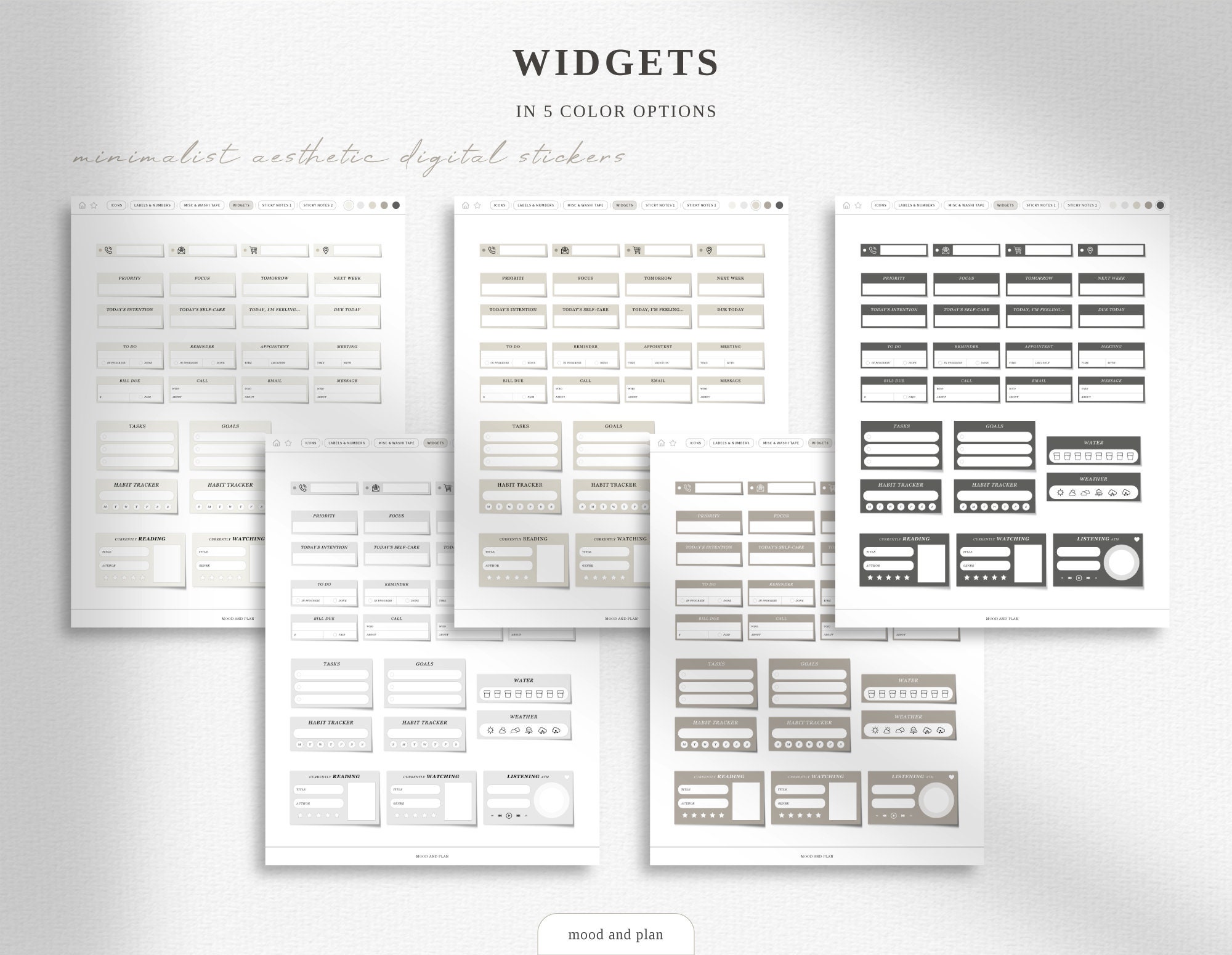 Minimalist Aesthetic Digital Stickers Digital Planner Stickers for ...