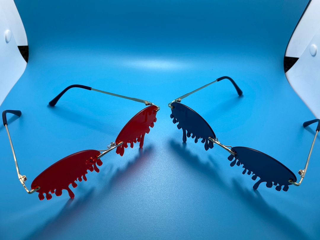 Drip Glasses Red or Black - Etsy