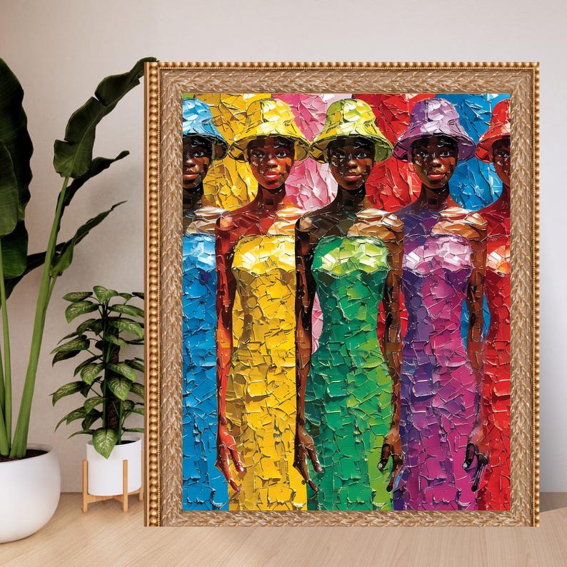 Modern Afrocentric Abstract Digital Wall Art, PDF, PNG, Digital Artwork ...