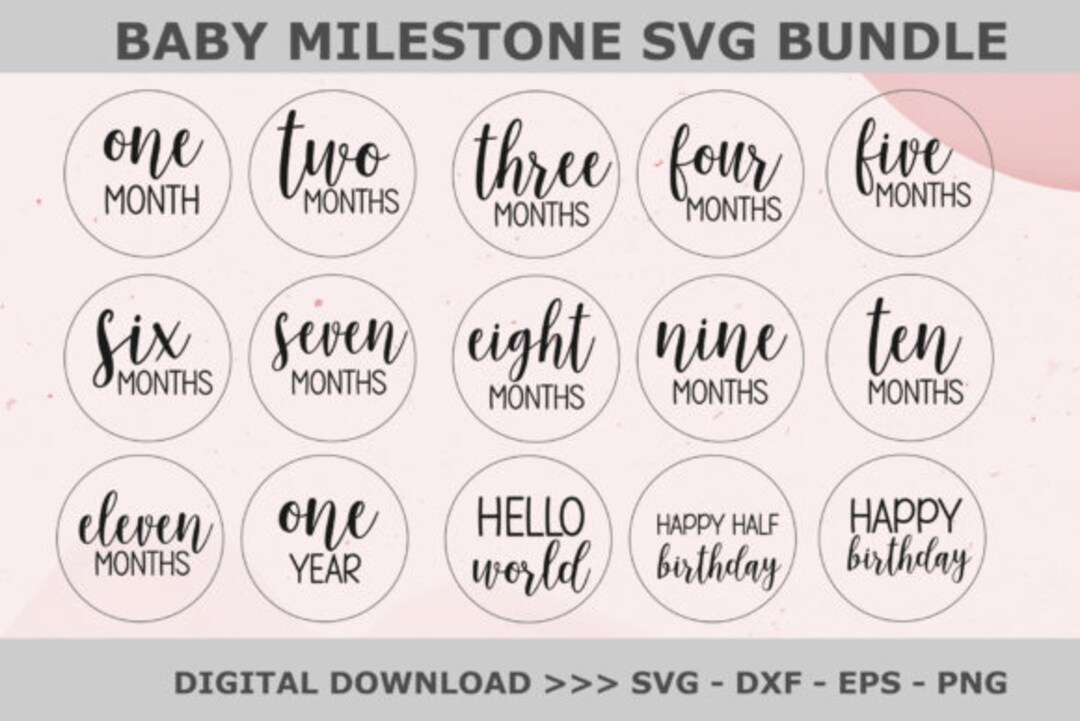 Baby Monthly Milestones Round Shape Baby Growing Months Milestones for ...