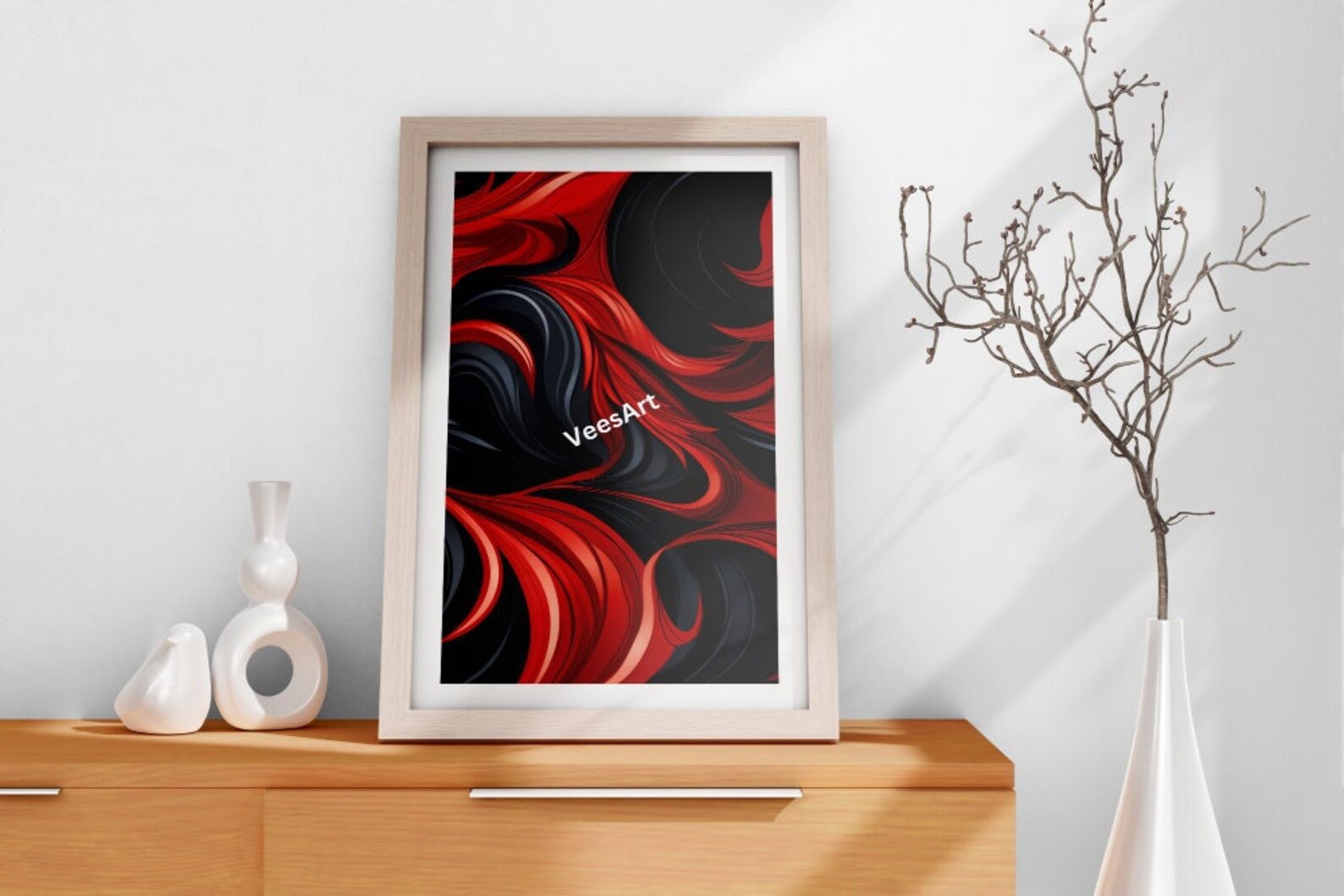 Red Flames Wall Art, Digital Download, Home Decor, Wall Art, Wall Red ...