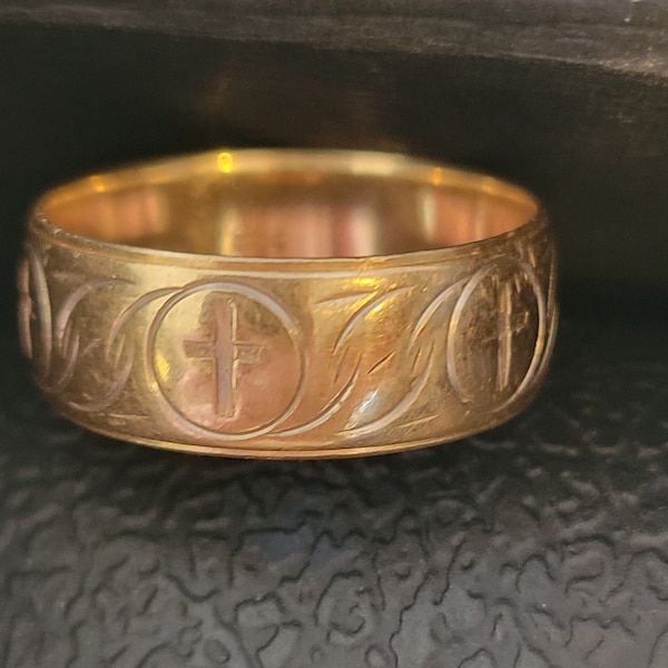 Cross Wedding Band - Etsy