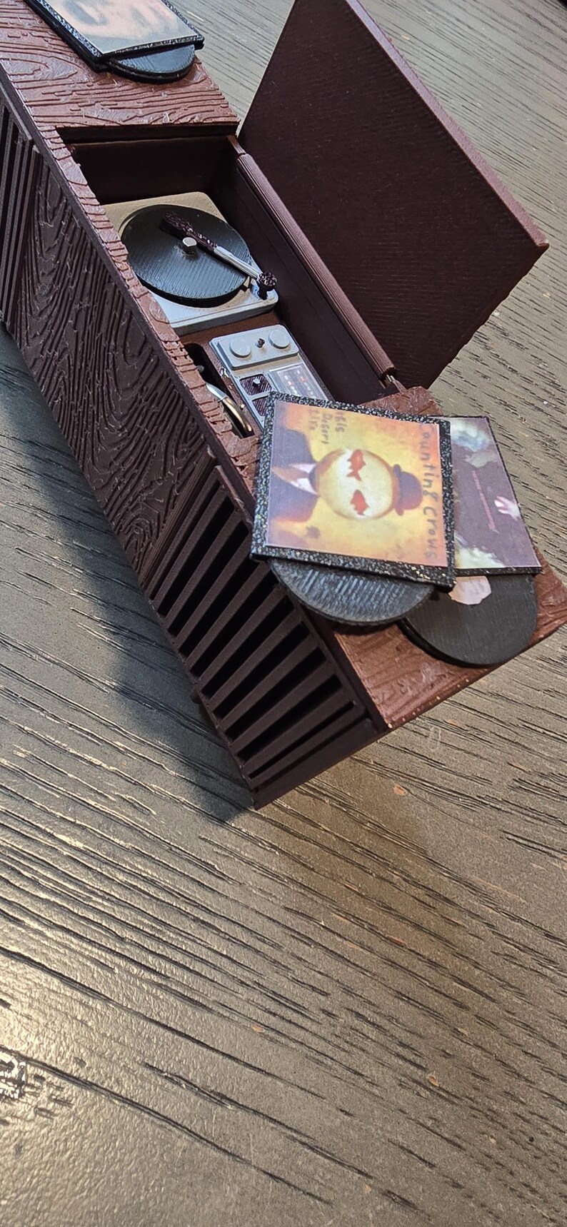 1:12 Scale Miniature Dollhouse Mid-century Vinyl Record Player ...