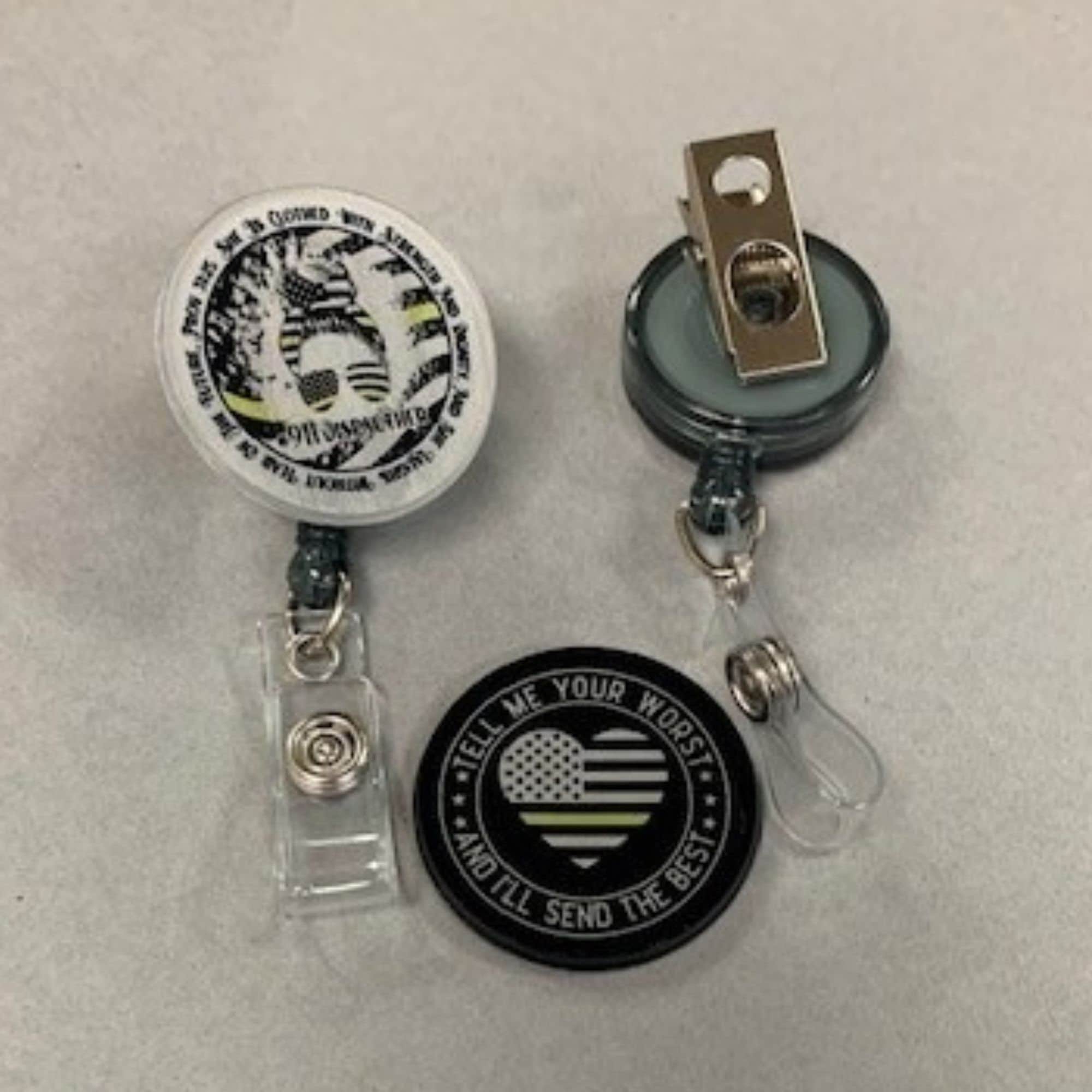 Dispatcher Badge Reel, Cute 911 Badge Reels, Interchangeable Reel ...